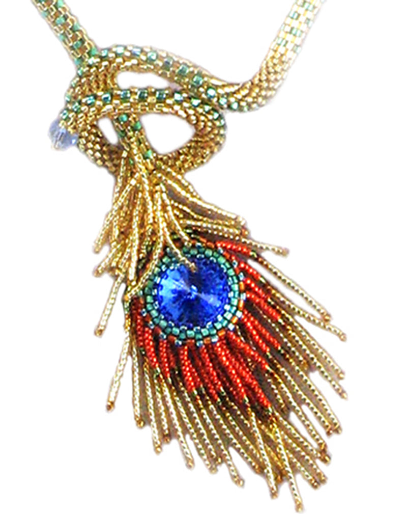 Peacock Feather Necklace PDF Pattern – Ann Benson Beading